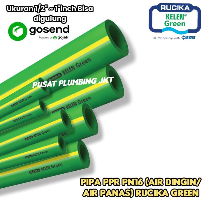 Jual PIPA PPR PN 16 RUCIKA GREEN (Air panas dan Dingin) 20mm 1/2" inch ...