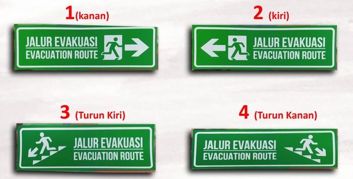 Jual AKRILIK JALUR EVAKUASI SIGN / RAMBU GLOW IN THE DARK 30X10 ...