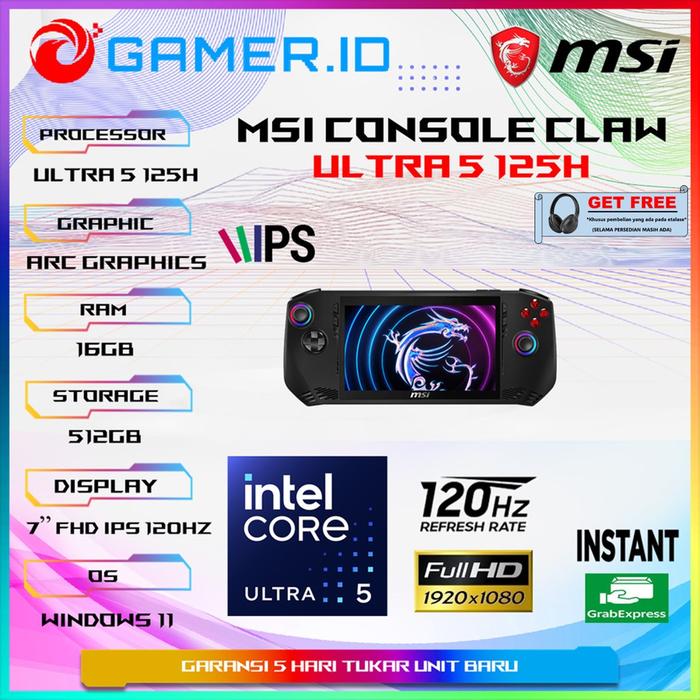Jual Msi Claw A1m Ultra 5 125h 16gb 512gb Win 11 7 Full Hd 120hz Ips Di Seller Zenin ...