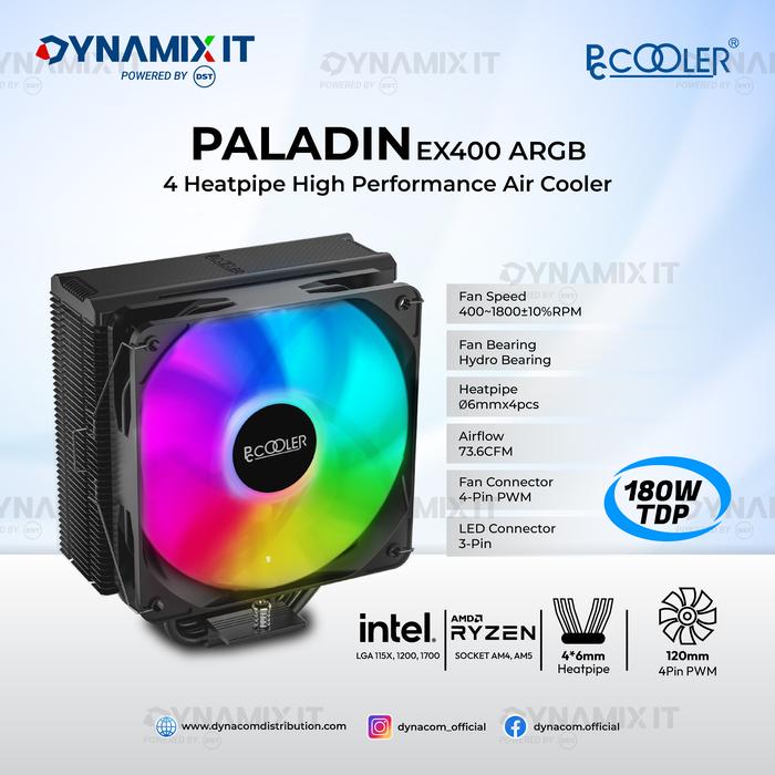 Jual PC Cooler PALADIN EX400 ARGB Tower CPU Air Cooler - HSF - Black ...