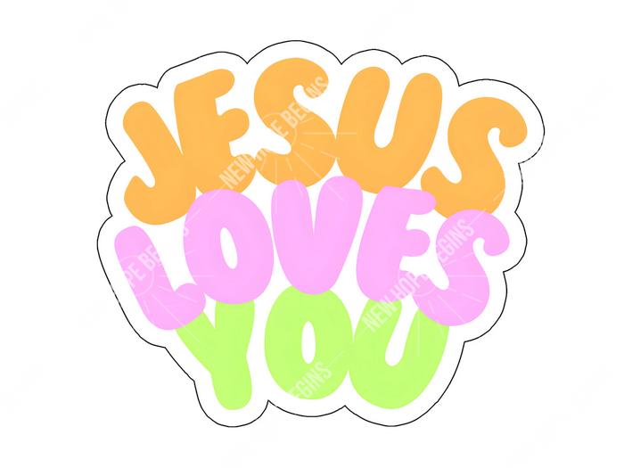 Jual STIKER ROHANI ALKITAB JESUS LOVES YOU / VINYL WATERPROOF ANTI AIR ...