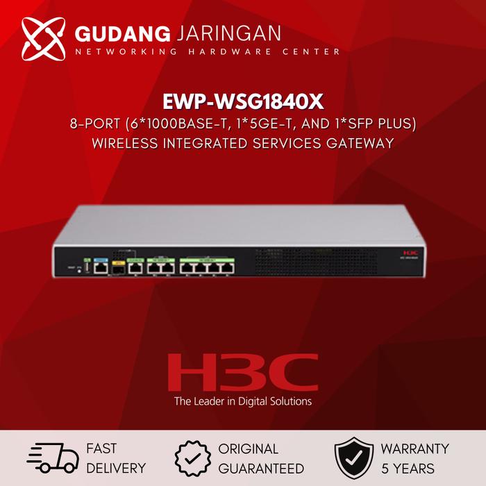 Jual H3C EWP-WSG1840X 8-Port (6*1000BASE-T, 1*5GE-T, and 1*SFP Plus ...