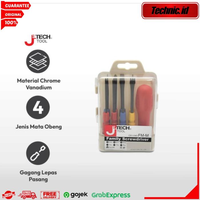 Jual Jetech Fm-m Set Obeng Lengkap Family Screwdriver Set M 8PCS Fm-m ...