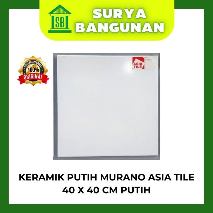 Jual Lantai Keramik Putih Polos Asia Tile Murano 40 x 40 cm KW 1 - Kab ...