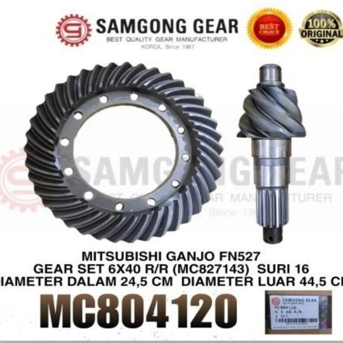 Jual GEAR SET CROWN WHEEL 6 X 40 6X40 RR FUSO GANJO PS220 SAMGONG MK804120 - Jakarta Barat - J.G ...