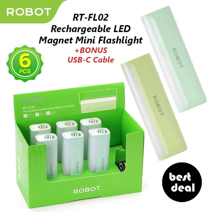 Jual Robot RT-FL02 LED Mini Flashlight Dual LED + Magnet Senter Kecil ...