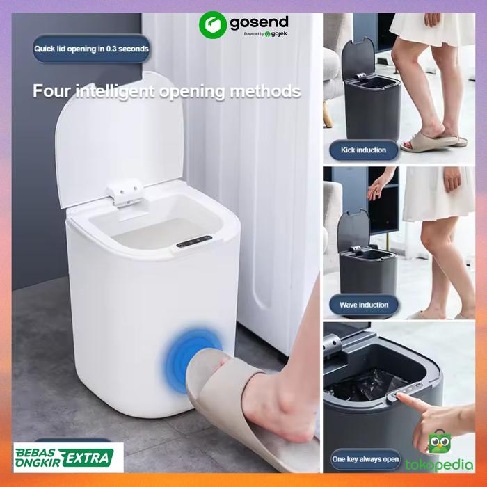 Promo Tempat Kotak Sampah MInimalis Otomatis Smart Trash Motion Sensor ...