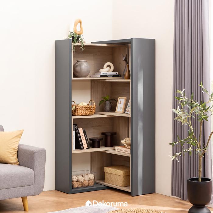 Promo Dekoruma MAKO Rak Pembatas Ruangan Serbaguna / Rak Buku Minimalis ...