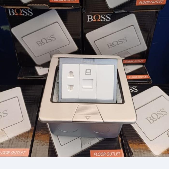 Jual BOSS Stop Kontak Lantai Stop kontak Universal+Data Cat6+Blank BOSS ...
