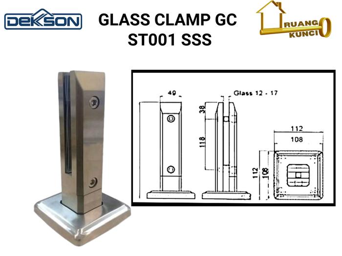 Jual Clamp Kaki Spigot Penjepit Kaca Railing Tangga Dekkson ST001 SSS ...