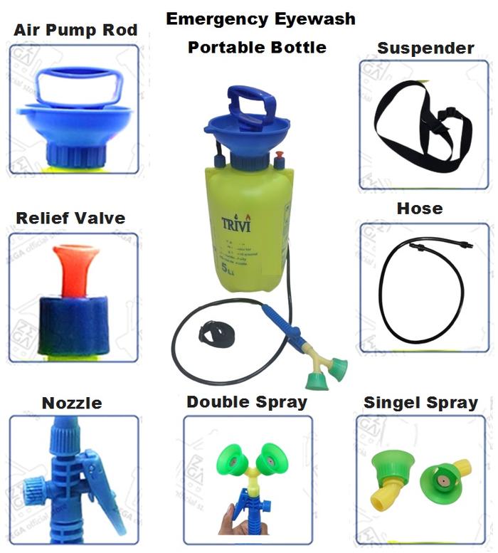 Jual portable emergency eyewash bottle pressure sprayer station wall ...