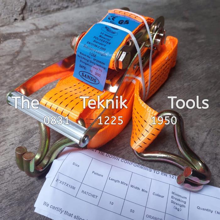 Jual Ratchet Tie Down 2 inch 50mm x 10 Meter Track Belt Lashing ...