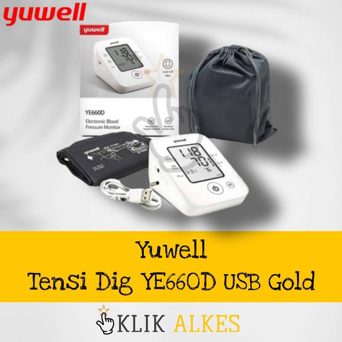 Jual Tensimeter Digital Yuwell YE660D Gold alat ukur tekanan darah ...