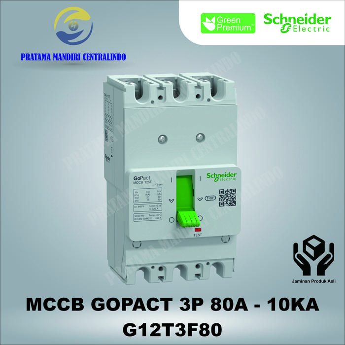 Jual MCCB GOPACT 125T 3P 80A SCHNEIDER 3 PHASE 80 AMPERE 415VAC 10kA - G12T3F80 - Jakarta Barat ...