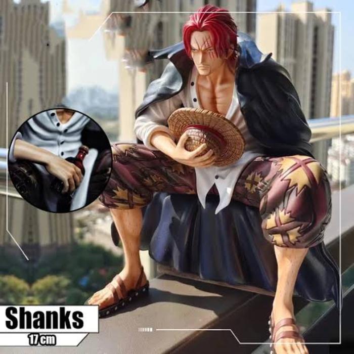 Jual Anime One Piece Shanks Sitting Pose Statue KWS Figure - Jakarta ...