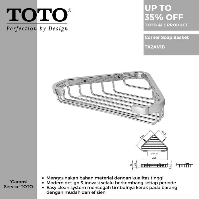 Jual Corner Soap Basket TOTO TX2AV1B / Tempat Sabun Sudut TOTO - Kab ...
