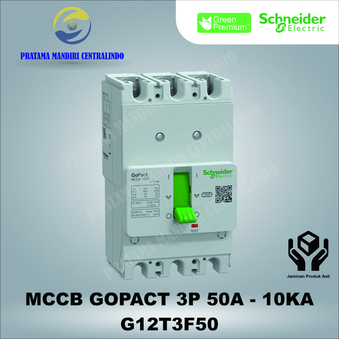 Jual MCCB GOPACT 125T 3P 50A SCHNEIDER 3 PHASE 50 AMPERE 415VAC 10kA ...