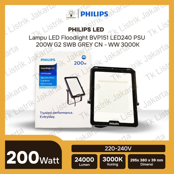 Jual Lampu Led Flood Light BVP151 LED240 PSU 200W G2 SWB GREY CN ...