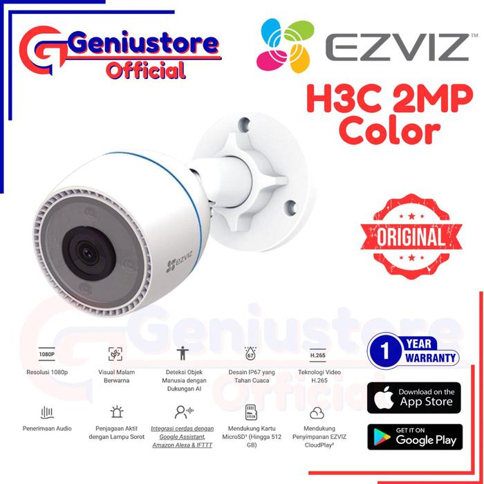 Jual EZVIZ H3C COLORNIGHT VISION 2MP SMART HOME IP CAMERA CCTV OUTDOOR ...