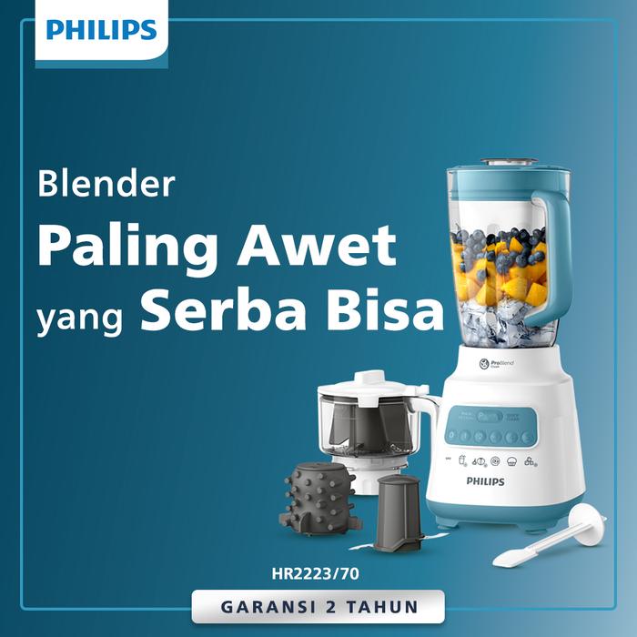 Jual Philips Blender 5000 Series Hr2223/70 - Misty Blue + 3-in-1 ...