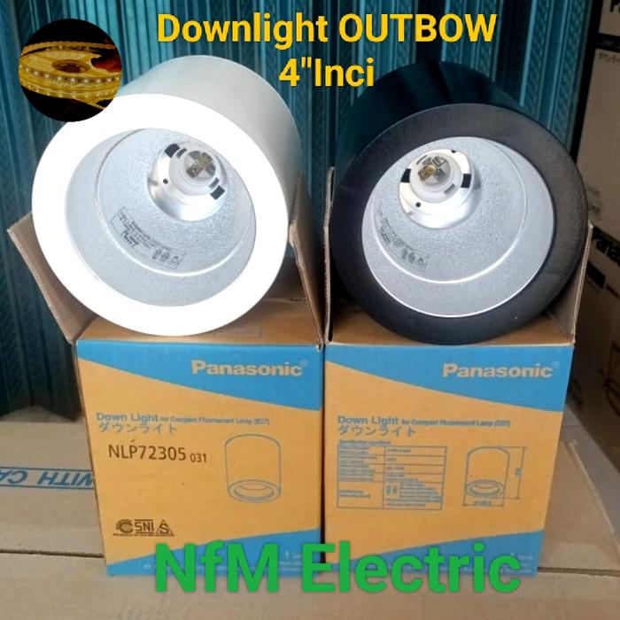 Jual Panasonic Downlight OUTBOW 4"Inci E27/ Kap Lampu Downlight ...