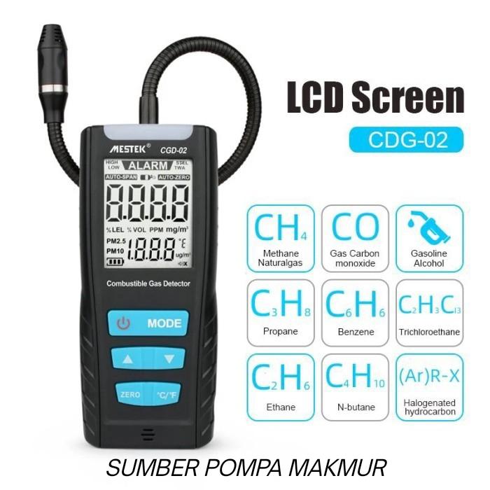 Jual Gas Detector Combustible Mestek Analyzer CGD02 Leak CH4 CO LEL ...