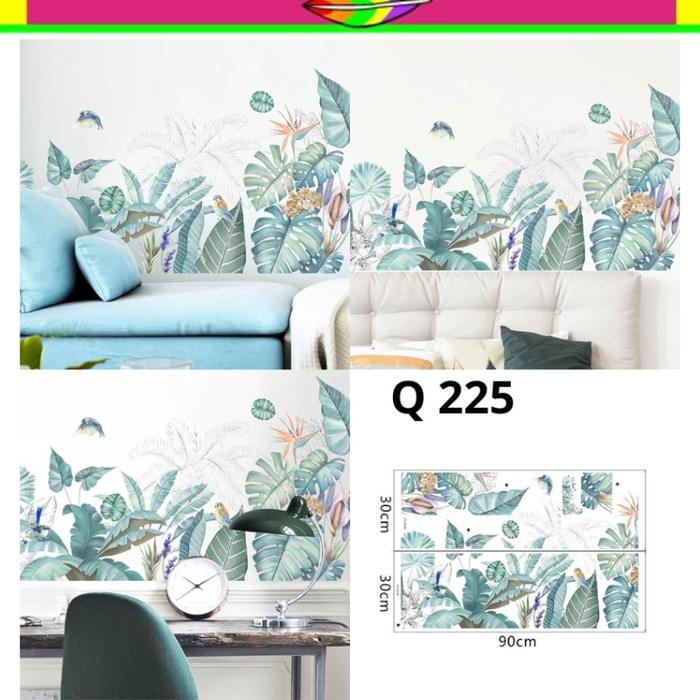 Jual Wallsticker Wallstiker Wall Sticker Stiker Dinding Motif Daun Hijau Tempelan Hiasan ...
