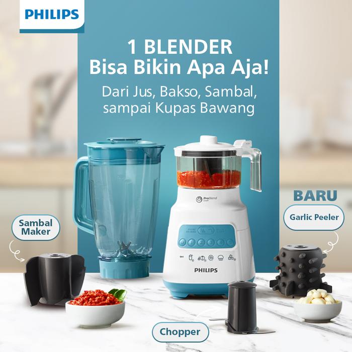 Jual Philips Blender 5000 Series Hr2223/70 - Misty Blue + 3-in-1 ...