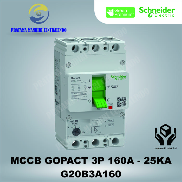 Jual MCCB GOPACT TMD 3P 160A 25kA SCHNEIDER 3 PHASE 160 AMPERE ...