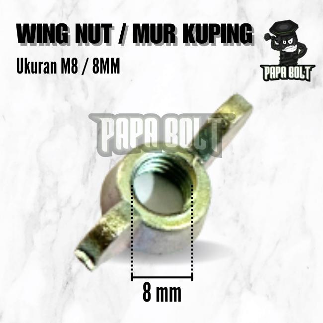 Jual Wing Nut / Mur Kuping 8 MM / Mur Kupu-Kupu Cor Putih M8 - Kota ...