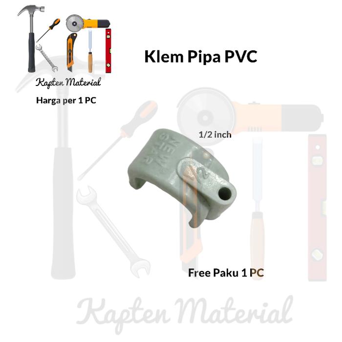 Jual Klem Pipa PVC 1/2 Inch | Klem Pipa 3/4 Inch | Pipe Clamp 1/2" | 3/ ...