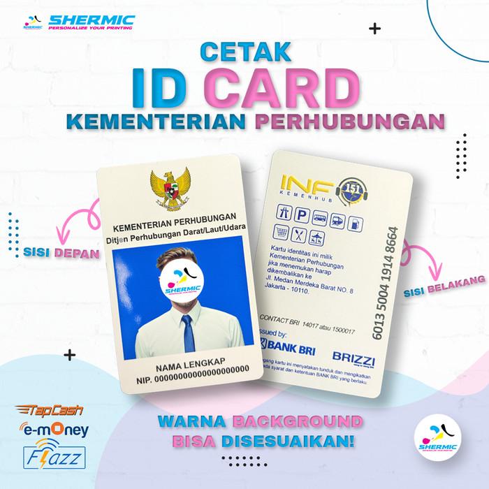 Promo Cetak Custom Print UV Desain ID CARD KEMENTRIAN PERHUBUNGAN Name Tag - Emboss Glossy ...
