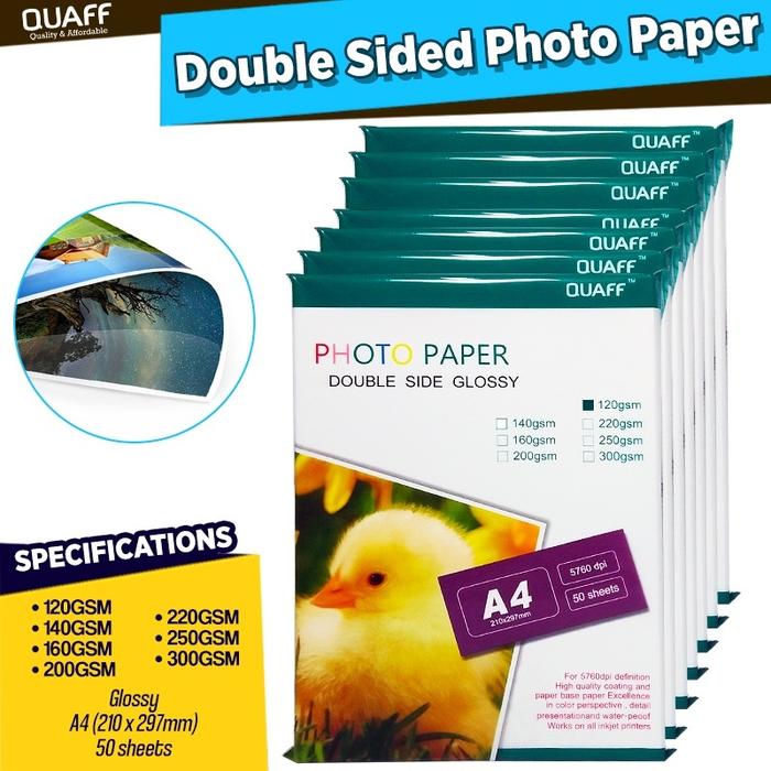 Jual QUAFF Kertas Foto Dua Sisi Double Sided Photo Paperart paperdilapisi kertas ukuran A4 (50 ...