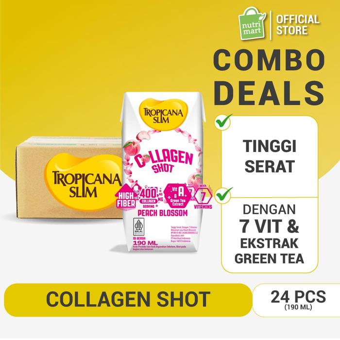 Promo 24 Packs - Tropicana Slim Collagen Shot Peach Blossom 190ml (24pcs) - - NutriMart | Tokopedia