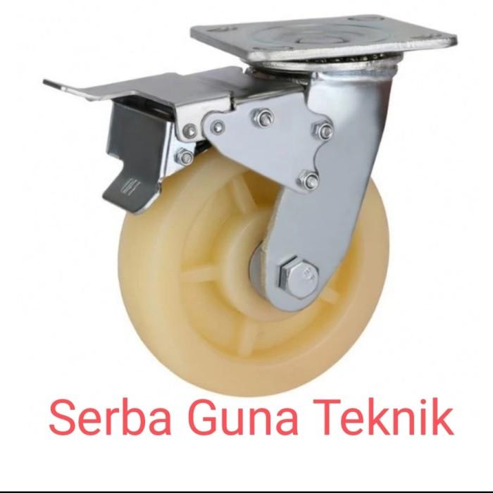 Jual Roda Trolley Nylon 5" inch Heavy Duty Caster Wheel ( REM / Brake ...