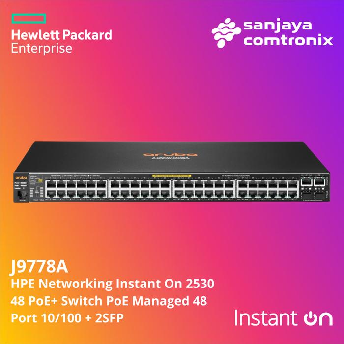Jual HPE ARUBA 2530 48 PoE+ J9778A Switch PoE Managed 48 Port 10/100 ...