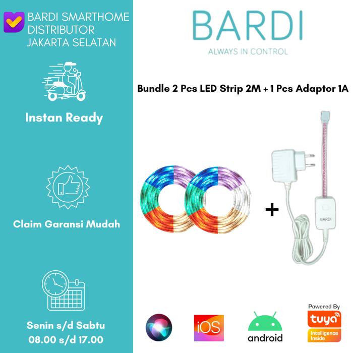 Jual BARDI Bundling 2 LED Strip RGBWW Wifi 2m & Adaptor 4m 1A - Lampu ...