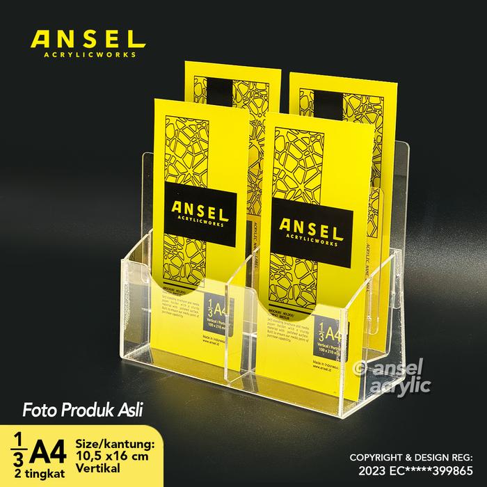 Promo ANSEL Tempat Brosur Akrilik 2 Tingkat [ 1/3 A4 - A6 ] Tipe E2 - 2 ...