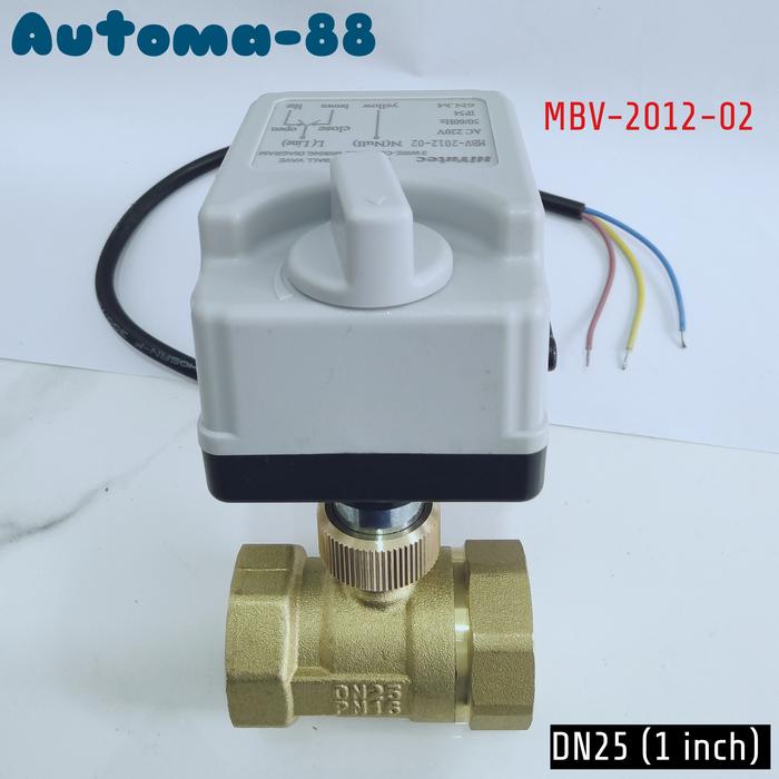 Jual DN25 Electric Motorized Ball 2 Way Valve with Manual Mode 220V 1 ...