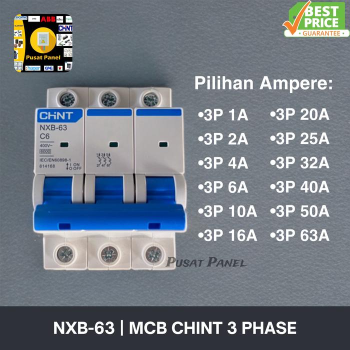 Jual MCB Chint NXB-63 NXB 63 NXB63 3P 6kA 6A-10A-16A-20A-25A-32A-40A - 3P 63A - Kota Tangerang ...
