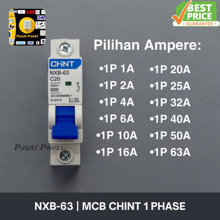Jual MCB CHINT NXB-63 1P 6kA 6A, 10A, 16A, 20A, 25A, 32A, 40A / MCB - 6A - 4A - Jakarta Barat ...