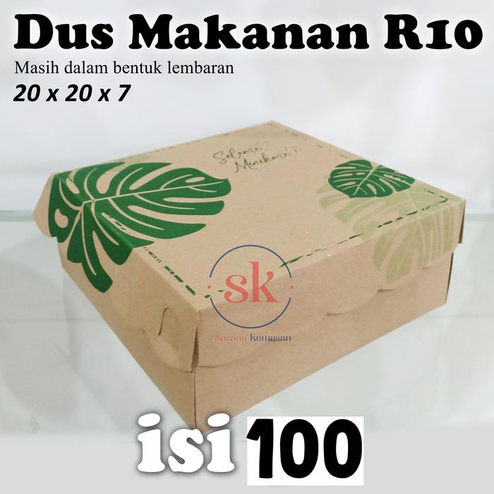 Jual Box Nasi Kraft Kardus Kotak Catering Makanan Motif R10 Uk 20x20x7 ...