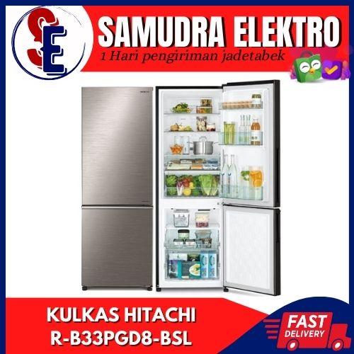 Promo HITACHI R-B33PGD8-BSL KULKAS 2 PINTU FREEZER BAWAH 275L //GC-B369NQRM Cicil 0% 3x ...
