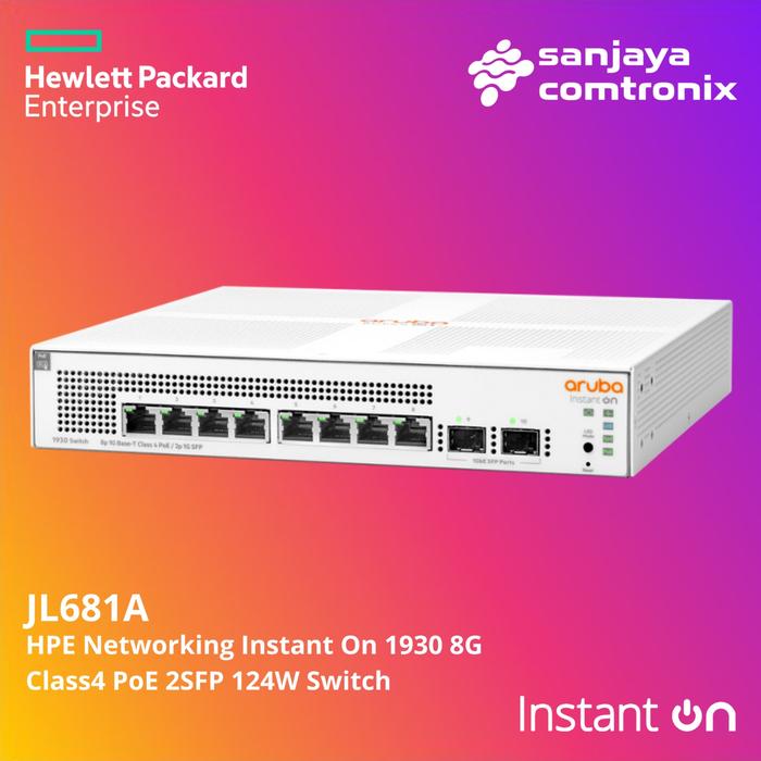 Jual HPE JL681A Aruba Instant On 1930 8G Class 4 PoE 2SFP 124W Switch ...