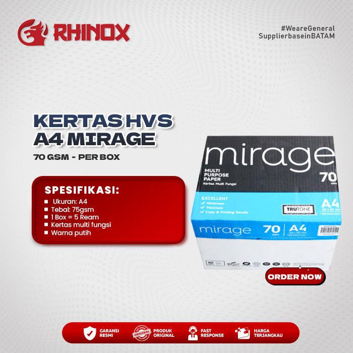 Jual Kertas HVS A4 Mirage 1 box/ Kemasan 1 Kotak - Kota Batam - Rhinox Official Store | Tokopedia