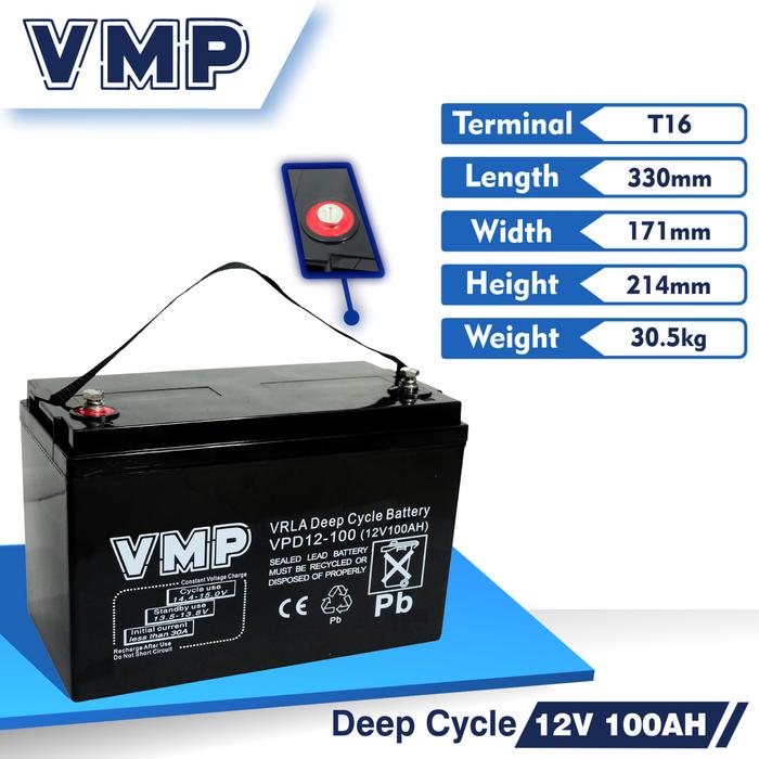 Jual DEEP CYCLE BATTERY 12V 100AH - AKI VRLA UPS /SOLAR PANEL VMP ...
