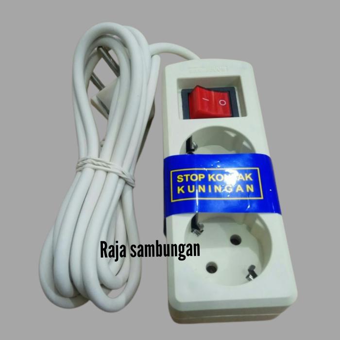 Jual Stop Kontak Kabel Steker 2 Lubang x 3 Meter Terminal Colokan ...