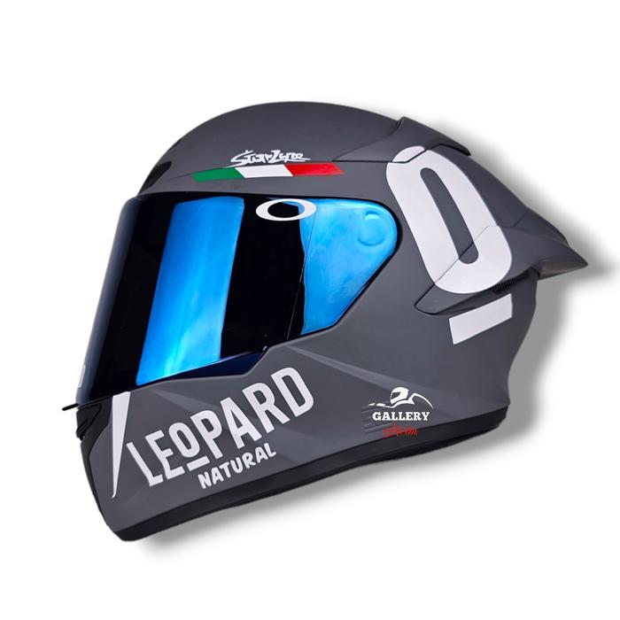 Jual Helm Full Face Mla Ttc Putih Paket Ganteng Leopard - Grey Doff ...