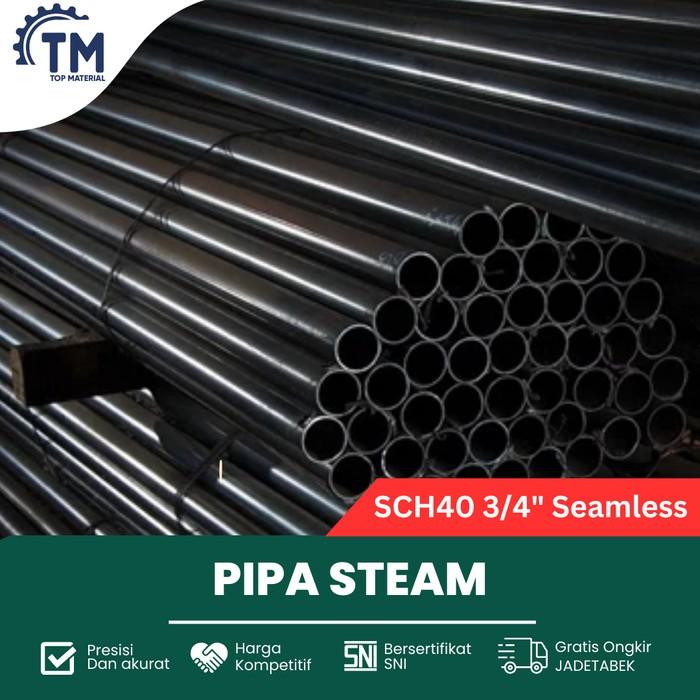 Jual Distributor Pipa Steam schedule SCH40 Seamless 3/4 inch Panjang 6 ...