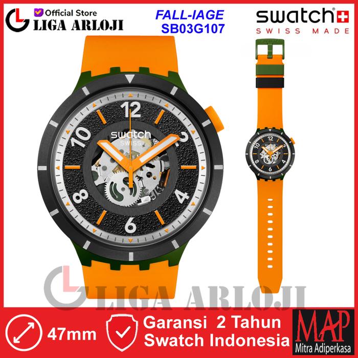 Promo SWATCH SB03G107 FALL-IAGE Jam Tangan Pria Analog Bioceramic Swiss ...